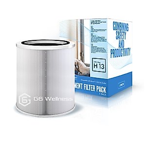 G6 Wellness H13 HEPA 1-Pack Replacement Filter Set Compatible with Clorox 11010 Air Purifier | 3 in 1 Filtration | Medical Grade True HEPA Filter H13 | Activated Carbon | Pre-Filter | 99.9% removal