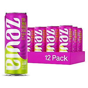 Zevia Zero Calorie Energy Drink, Raspberry Lime, 12 Ounce Cans (Pack of 12)