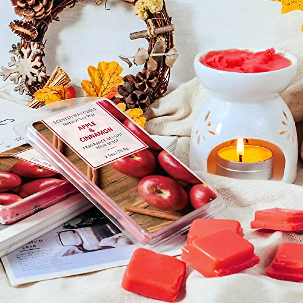 STRN Wax Melts Wax Cubes, Wax Melts Scented, Wax Cubes, Wax Cubes for Wax Warmer, Candle Wax Melts, Scented Wax Melts Apple Cinnamon