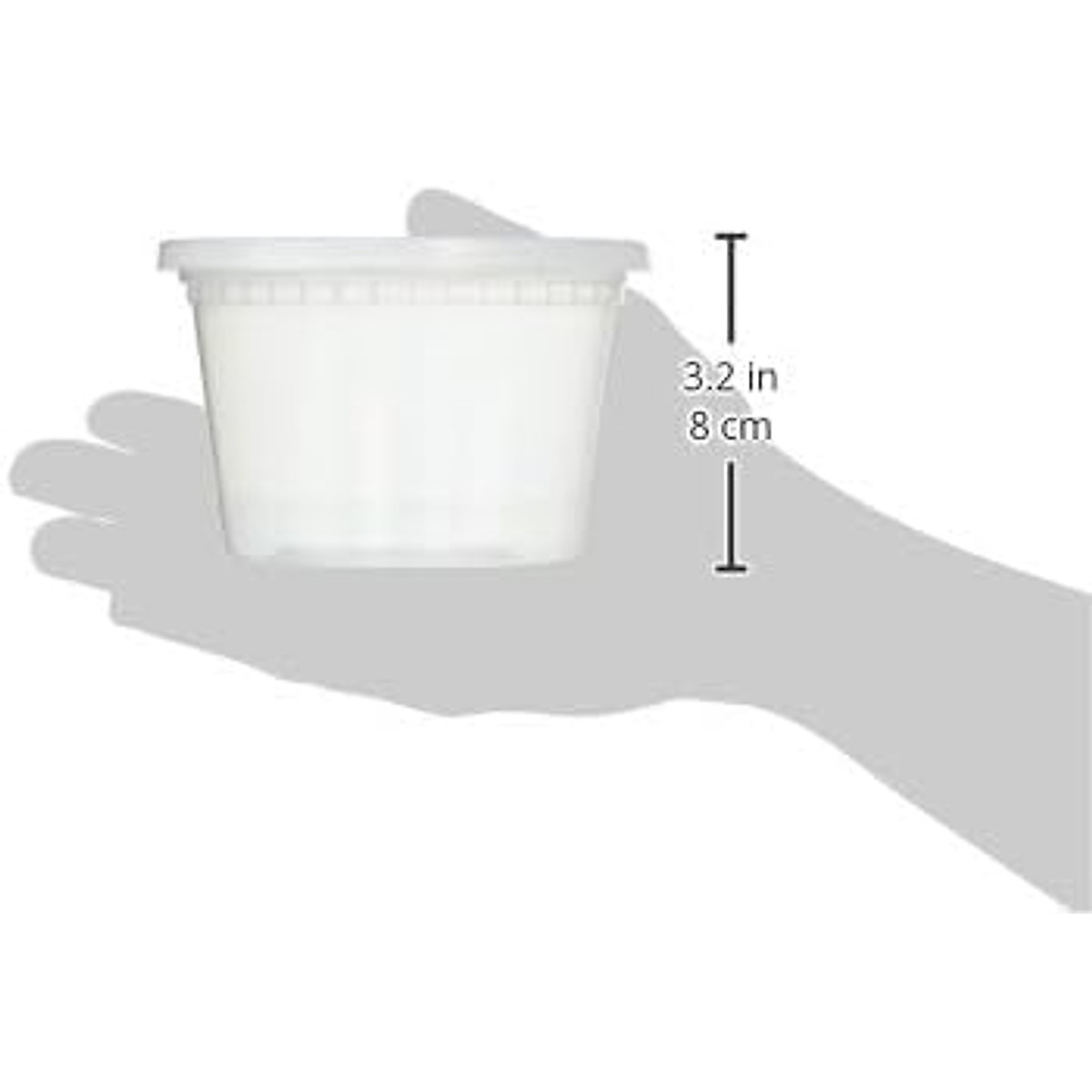Mr. Miracle Deli Containers with Lids - 48 Pack of 16 oz Clear Airtight Reusable Plastic Food and Multi-Purpose Containers - Microwave, Freezer, and Dishwasher Safe