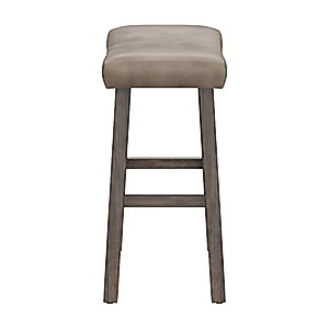 Hillsdale Furniture Saddle Counter Stool, Rustic Gray