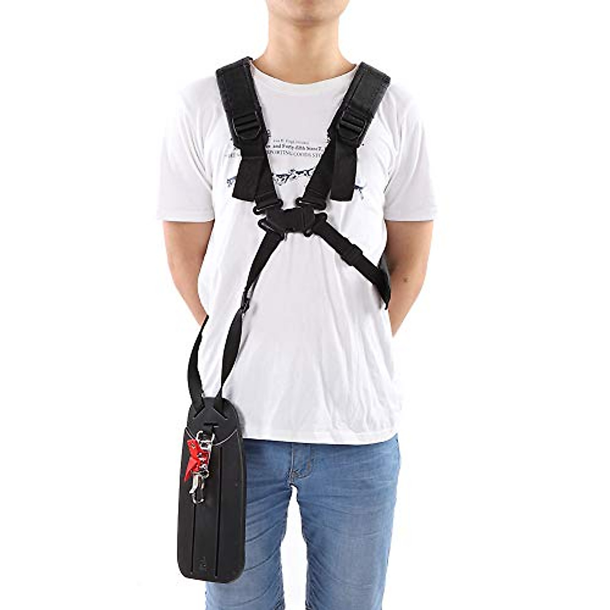 ZPSHYD Trimmer Double Shoulder Strap, L-Shaped Nylon Belt Lawn Mower Padded Strap Harness for Brush Cutter Garden