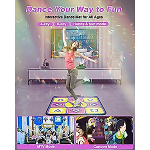 Acelufly Dance Mat, Eletrionic Dance Mat with Multiple Modes, Non-slip Dance Mat for TV with HD Camera, Musical Dance Game Mat for Girls Boys, Christmas/Birthday/Valentine's Day Gifts for Kids Adults