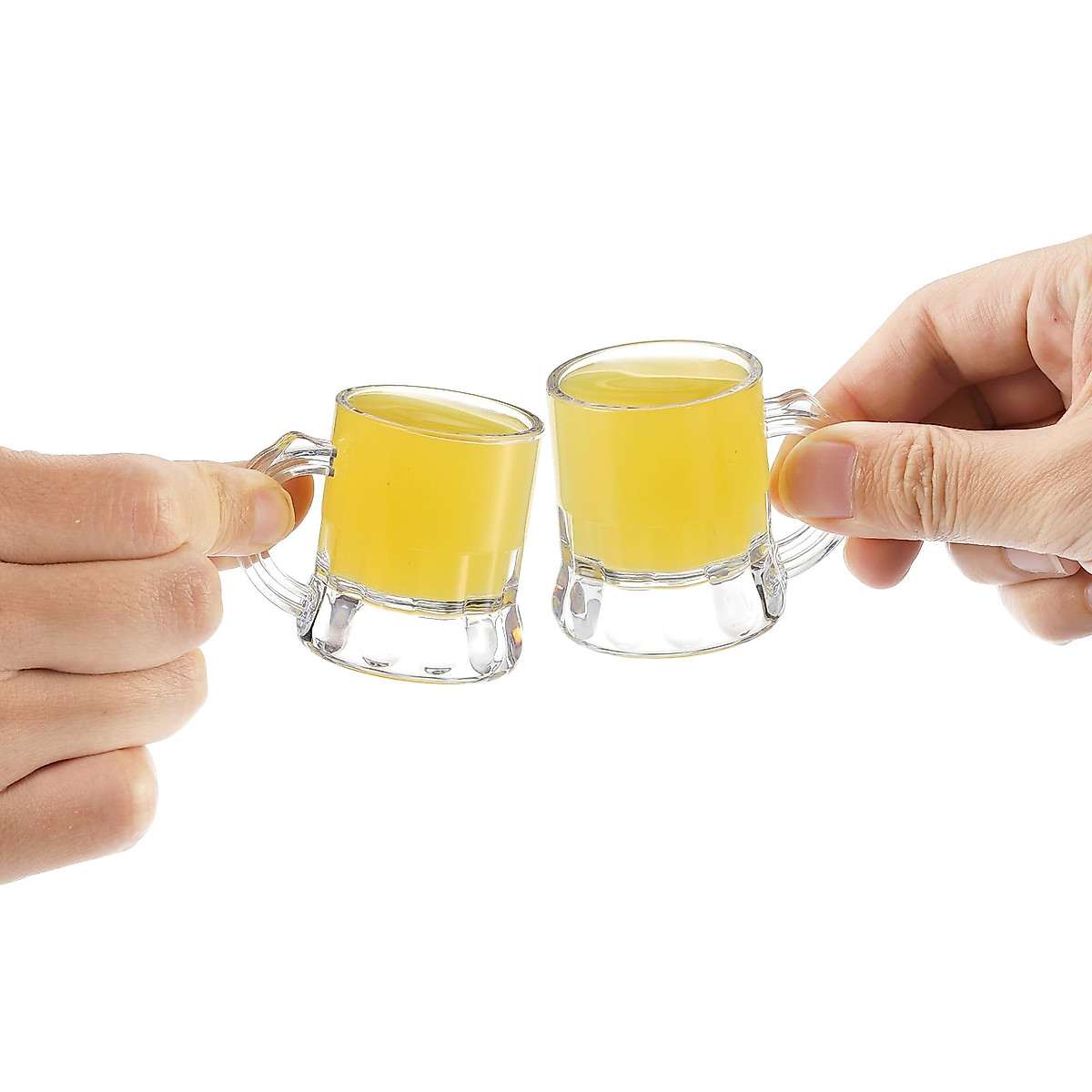 Fasmov 30 Pack Mini Plastic Beer Mugs,1 oz Beer Mug Shot Glasses with Handles, Reusable Clear Beer Stein Beer Tasting Glasses for Beer Festival Party Barbecue Wedding Supplies