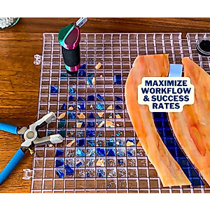 Creator's Waffle Grid 1-Pack - As Seen On HGTV/DIY Cool Tools Network - 100% USA - Solid Bottom Modular Surface - Glass Cutting, Small Parts, Liquid Containment, Grow Room, Etc. - Home, Office, Shop