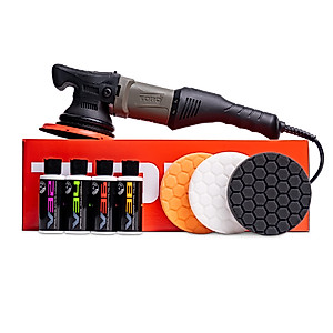 Torq Chemical Guys BUF502X - TORQ22D Random Orbital Polisher Kit (8 Items), 16 fl. oz., Black/Red