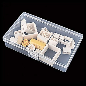 Goodma 8 Pieces Rectangular Empty Mini Clear Plastic Organizer Storage Box Containers with Hinged Lids for Small Items and Other Craft Projects (5.3 x 3.1 x 1.2 inch)