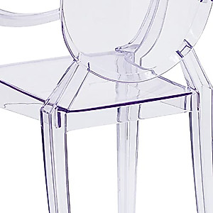 Flash Furniture Max 4 Pack Ghost Chair with Arms in Transparent Crystal
