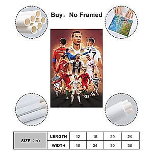 Cr7 Cristiano Ronaldo Footballer Wall Art Posters Canvas Art Poster Print Picture Living Room Mural Room Bedroom Decoration Painting Unframe-style12x18inch(30x45cm)