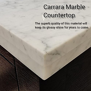 Bell+Modern Shelter 60 in W x 22 in D Brown Oak Double Bath Vanity and Carrara Marble Top