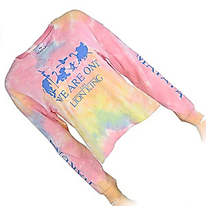 Disney Ladies Lion King Fashion Top - Hakuna Matata Clothing Lion King Tie Dye Long Sleeve Crop Tee (Tie Dye, Medium)