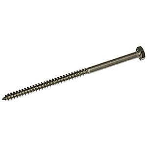 The Hillman Group 964590 1/4 x 5-Inch Stainless Steel Hex Lag Screw, 10-Pack