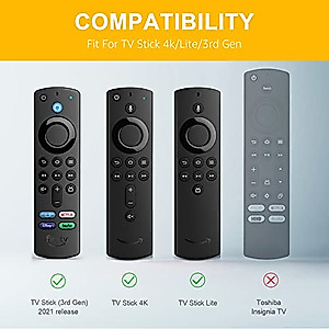 [2 Pack] Firestick Remote Cover, Replacement for FireStick Streaming Media Device |Firesticktv 4k+ 2021 | Fire 4K Max | Fire Stick Lite |Fire Stick Cube | (Sky Blue Glow & Green Glow)…