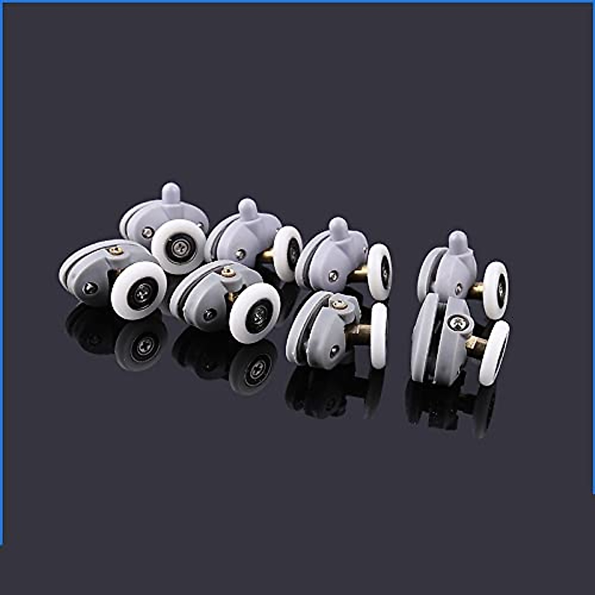 OUSIKA Oval 23mm 25mm ABS Nylon Single Pop Up Pulley Runner Wheel Shower Cabin Sliding Glass Door Rollers Hardware 4pcs-8pcs Set Pulley (Color : 4pcs Top, Size : 25mm)