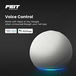 Feit Electric Smart LED Candle Wifi Bulb, Works with Alexa or Google Assistant, E12 base, No Hub, Flame Tip Filament Chandelier Light Bulb, 2700K Soft White, 4 Pack CFC40/927CA/FIL/AG/4