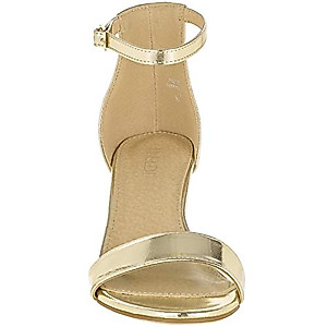 ILLUDE Women’s Fashion Ankle Strap Kitten Heel Sandals - Adorable Cute Low Block Heel – Jasmine (8.5, Gold PU)