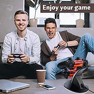 Charger Charging Station,Poulep Charging Station for Xbox One, Dual Charger Stand Compatible With for Xbox One/S(Black)