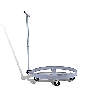 Wefrib 55 Gallon Drum Dolly 1000 Pound Drum Cart Multi Purpos Barrel Dolly Cart with Ajustable Handle Steel Frame Dolly with 4 Swivel Casters Wheel Non Tipping Hand Truck Capacity Dollies(Grey)