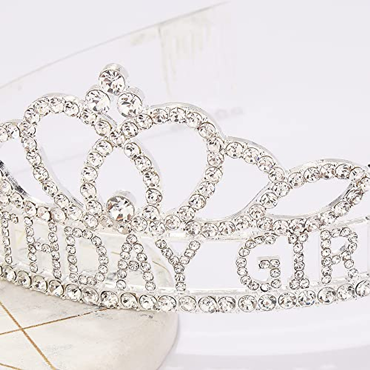 AOPRIE Diane Birthday Crowns for Women Silver Tiaras for Girls Crowns for Girls Rhinestone Crystal Decor Headband
