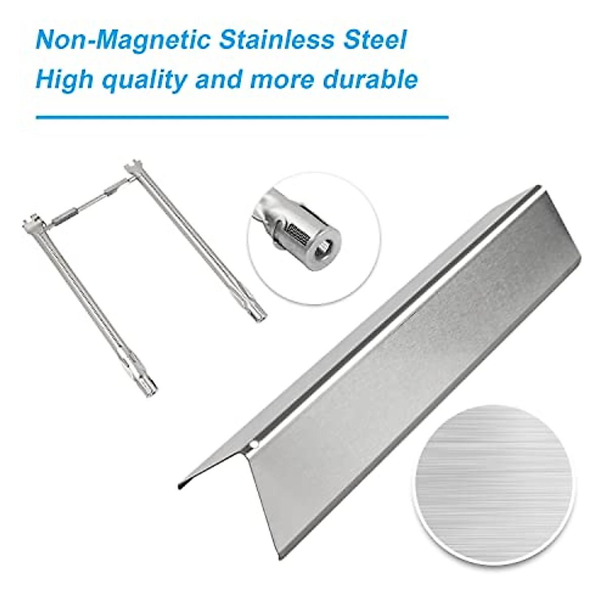 Derurizy Grill Replacement Part for Weber Spirit I & II 200 Series, Weber Spirit E-210, S-210, Spirit E-220, S-220, 7635 Flavorizer Bars and 69785 Grill Burner, Stainless Steel Rpair Kit Set