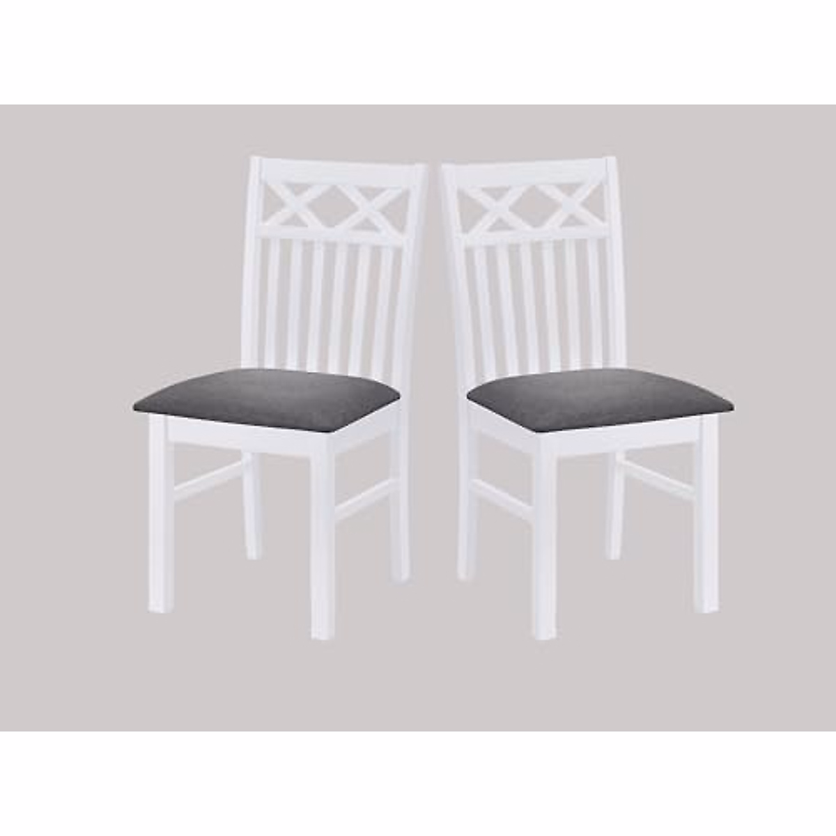 Liveasy Furniture Dining Chairs Set of 2, Dining Room Chairs with Solid Wood Legs, Kitchen Chairs with Cushion (White, Set of 2)