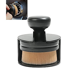 Zlirfy Car Detail Brush,High Density Portable Car Brush with Cover,Car Cleaning Brushes Duster Soft Bristles Detailing Brush,Detailing Brushes for Vehicles,Car Cleaning Accessories (Brown)