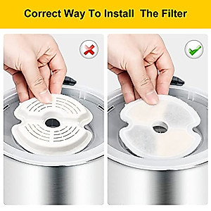 MyfatBOSS Cat Water Fountain Filter, 8 Pack Pet Fountain Filter Replacement for 84oz/2.5L Stainless Steel Cat Water Fountain 2L Colorful LED Pet Cat Dog Water Dispenser