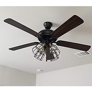 XIDING Farmhouse Vintage Industrial Metal Wire Cage, Old Open Style Lamp Guard Adjustable for Hanging Pendant Lighting, Perfect DIY Lamp Shade Replacement Accessories, Pack of 4.