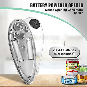 No Sharp Edges Electric Can Opener Automatic Opens Most of Cans,One Touch Switch with Ergonomic Design