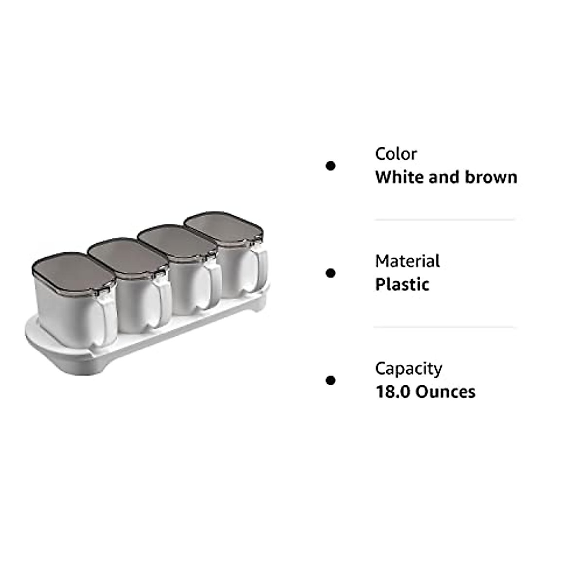 Kitchen Storage Container Condiment Jar, Multi-Compartment Condiment Container With Lid and Spoon, Used to Store Salt, Pepper, Sugar, Spices, Cornstarch and Chicken Stock Powder, etc.
