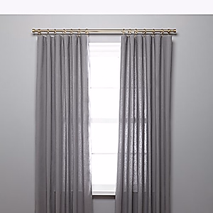 Umbra Cappa Curtain Rod – 1-Inch Drapery Rod Extends from 36 to 66 Inches, Includes 2 Matching Finials, Brackets & Hardware, Brass
