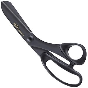 ALLEX Cardboard Scissors Heavy Duty [Non-Stick] 8" Large Craft Scissors, Japanese Stainless Steel Blade, Black, Made in JAPAN