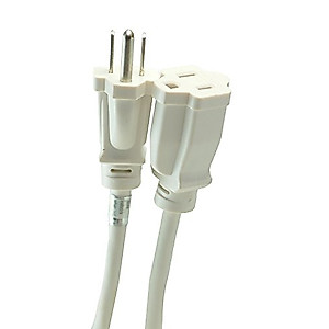 Woods 277563 Outdoor Extension Power Block, Weatherproof with Reinforced Blades, Heavy Duty Vinyl Jacket, Durable Cord, Tangle Free, 8-Foot, White