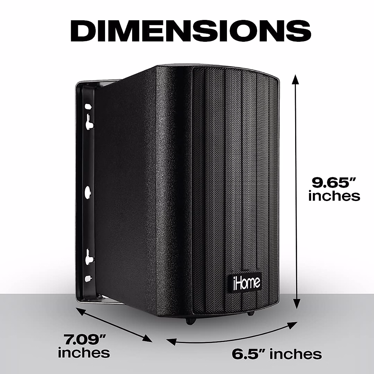 iHome IHSI-W525BT-PR-BLK Bluetooth 5.25" 150W Weatherproof Speakers, Indoor/Outdoor, Wall/Ceiling Mount, Surround Sound, Pair - for Home Parties