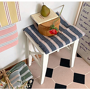 Cotton & Linen Mixture Stripe Fabric by The Yard 140cm Wide Cozy Simple Stripe (Navy)