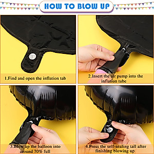 LIYDE 6 Pcs Mouse Head Balloon, 24'' Black Aluminum Foil Balloon for Birthday, Baby Shower Decorations