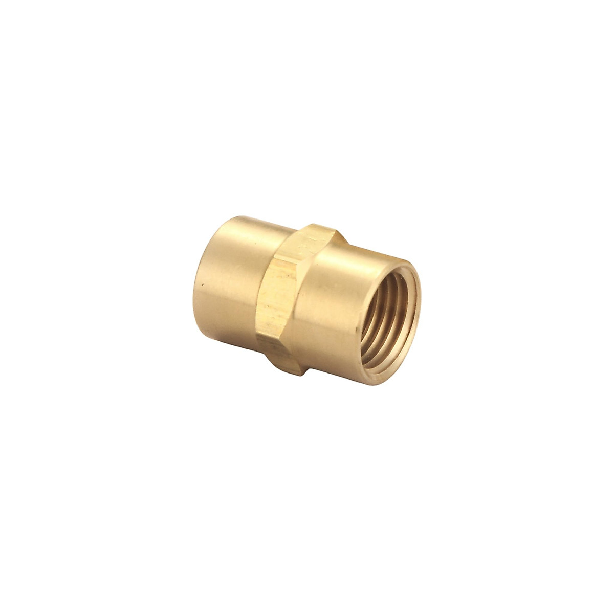 T TANYA HARDWARE Brass Coupling 1/4 Inch NPT Female x 1/4 Inch NPT Female Hex Head Pipe Fitting (Pack of 2), Compressor connector fnpt to fnpt, Air Hose Adapter Brass Fittings