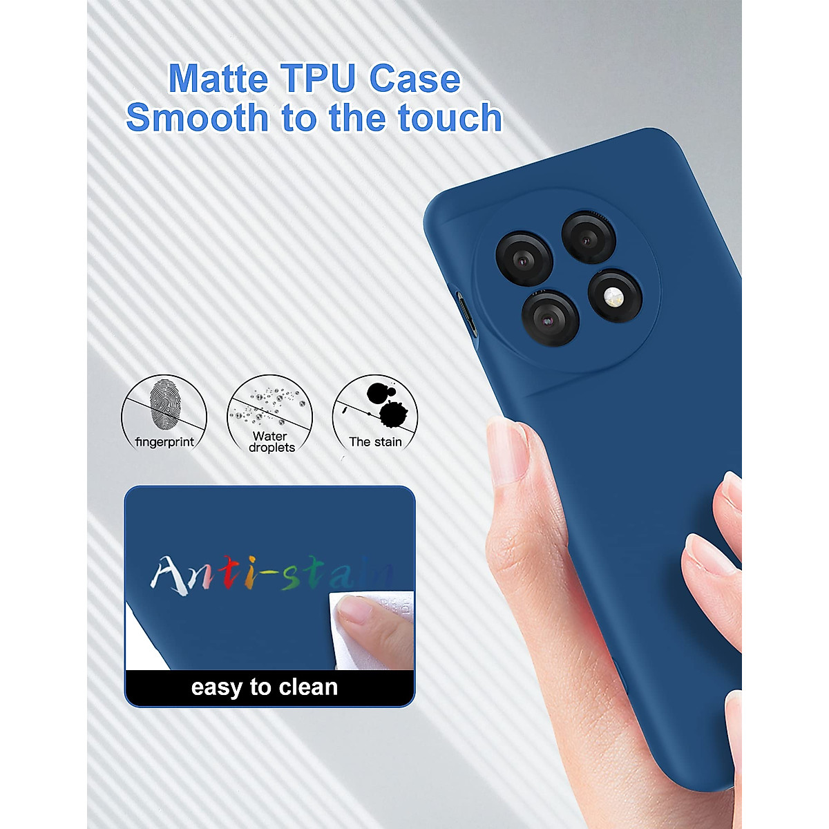 Foluu Silicone Case for OnePlus 11, Liquid Gel Rubber Bumper Case with Soft Microfiber Lining Cushion Slim Hard Shell Shockproof Protective Cover for OnePlus 11 5G 2023 (Blue)