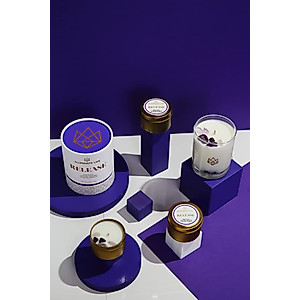 Aluminate Life Luxury Candle Tin, 4 OZ, Release - Amethyst Crystal Infused - Scents of Lavender, Bergamot, & Frankincense - Relieve, Support, & Transform - Coconut Wax, Essential Oils, Dr. Developed