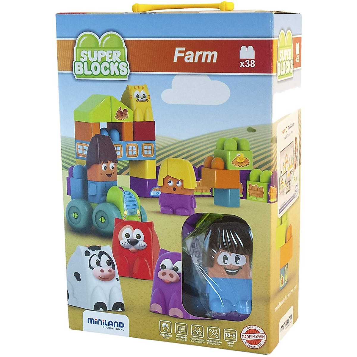 Miniland Educational - Super Blocks Set - Farm Playset