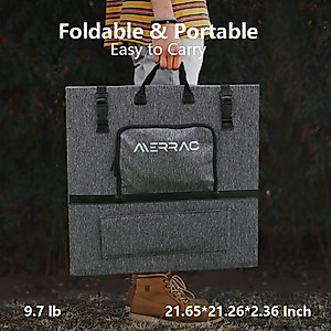 MERRAC Solar Panel, 100W 18V Solar Panel Kit with 2 USB Ports & DC Output, Portable Foldable Solar Battery Charger for Power Station, Outdoors, Camping, RV, Emergency