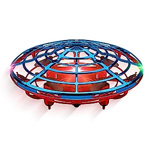 Force1 Scoot Combo Hand Operated Drone for Kids or Adults - Hands Free Motion Sensor Mini Drone, Easy Indoor Rechargeable UFO Flying Ball Drone Toy for Boys and Girls (Red/Blue)
