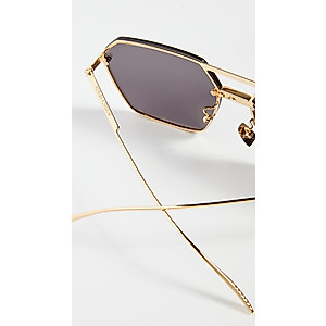 Bottega Veneta Oversized Geometric Aviators, Gold/Gold/Grey, One Size