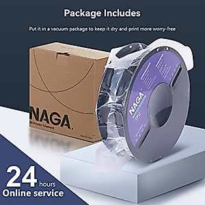 NAGA TPU Filament 1.75mm, Super Neat Flexible 3D Printer Filament, 1kg Roll Spool, Dimensional Accuracy +/- 0.03mm, 95A (1kg Balck TPU)