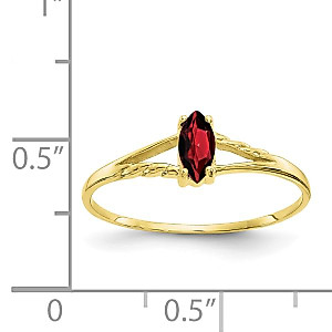 IceCarats 10K Yellow Gold Red Garnet Ring Gemstone Band January Birthstone Jewelry Size 7.00