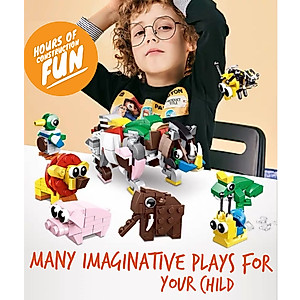 QPZ 30 Sets of Small Cute Animals (867 Pieces) Mini Horse Cat Dog Pets Safari Jungle Farm Zoo Kits, Classic Building Blocks Value Sets Compatible