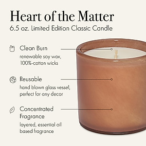 LAFCO New York Classic Candle x Sir Candle Man, Heart of the Matter - 6.5 oz - 50-Hour Burn Time - Reusable, Hand Blown Glass Vessel - Made in the USA