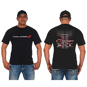JH Design Men's Dodge Challenger T-Shirt Short Sleeve Crew Neck Shirt (Small, Black)