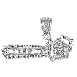 Jewels Obsession Chain Saw Pendant | Sterling Silver 925 Chain Saw Pendant - 15 mm