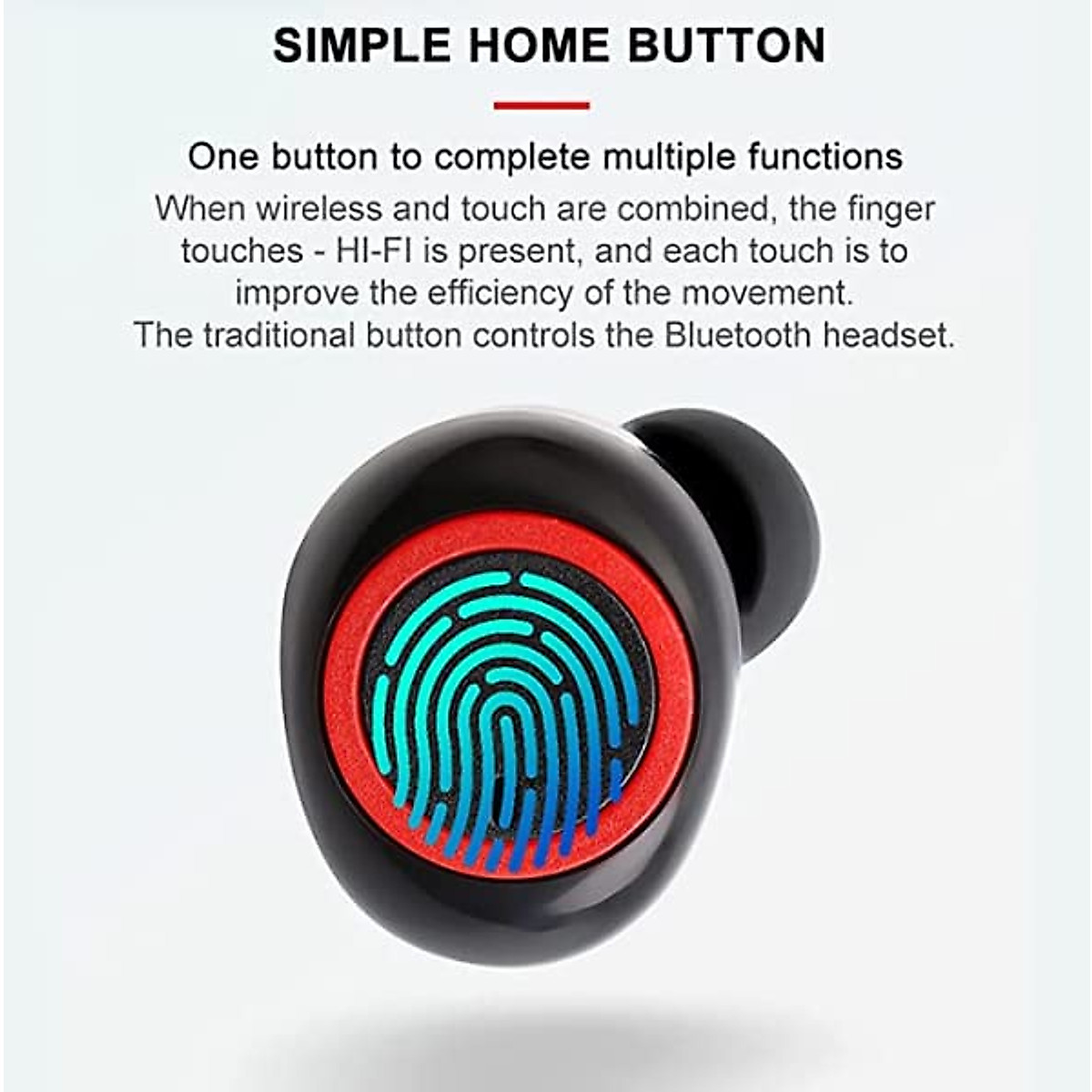 Y50 Bluetooth 5.2 Wireless Earbuds with Wireless Charging Case IPX8 Waterproof Stereo Headphones in Ear Built in Black